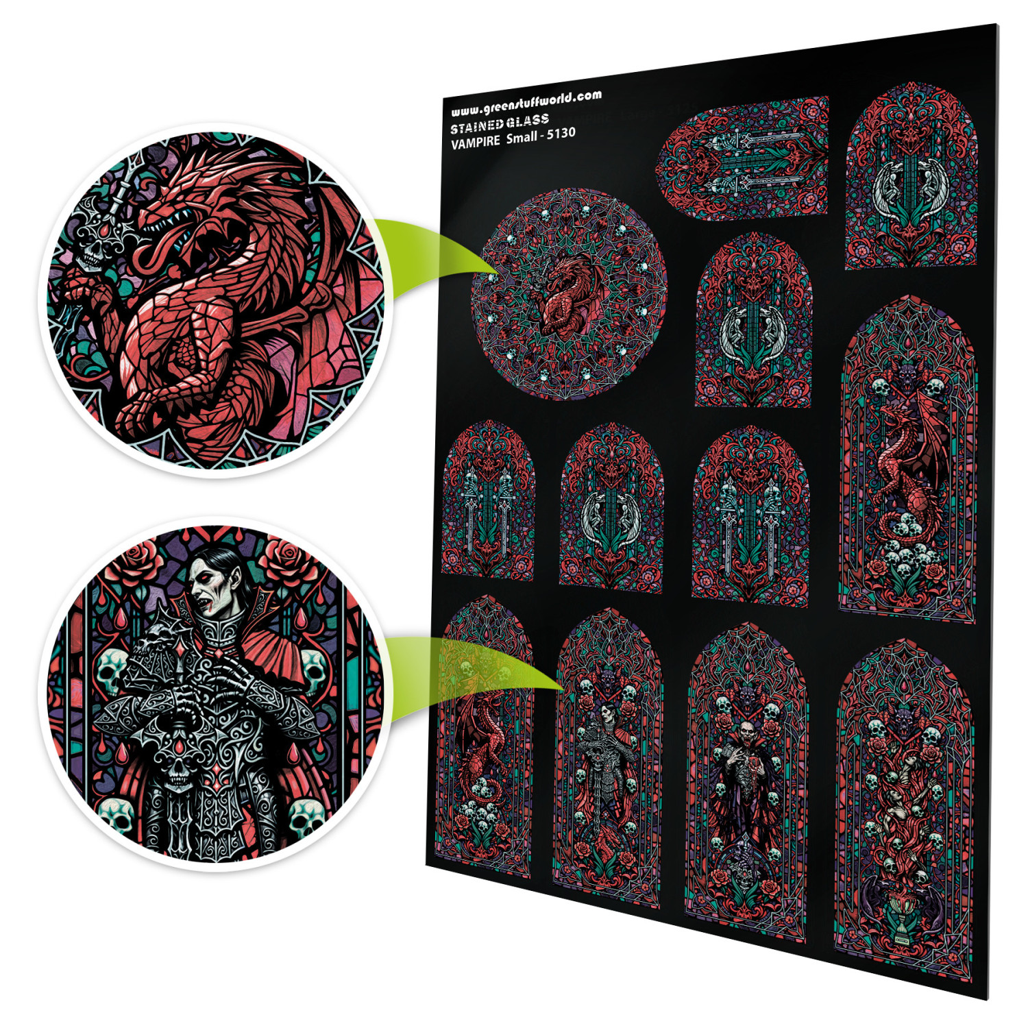 Miniature Vampire Stained Glass - Small - GSW