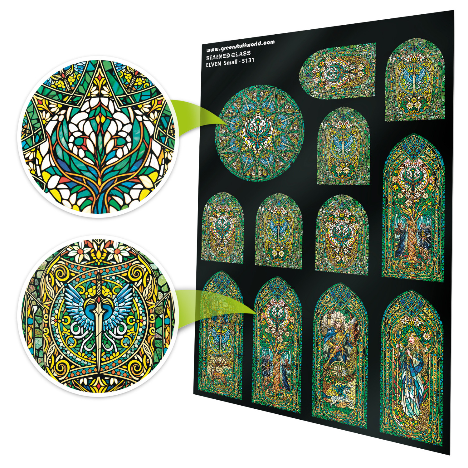 Miniature Elven Stained Glass - Small - GSW