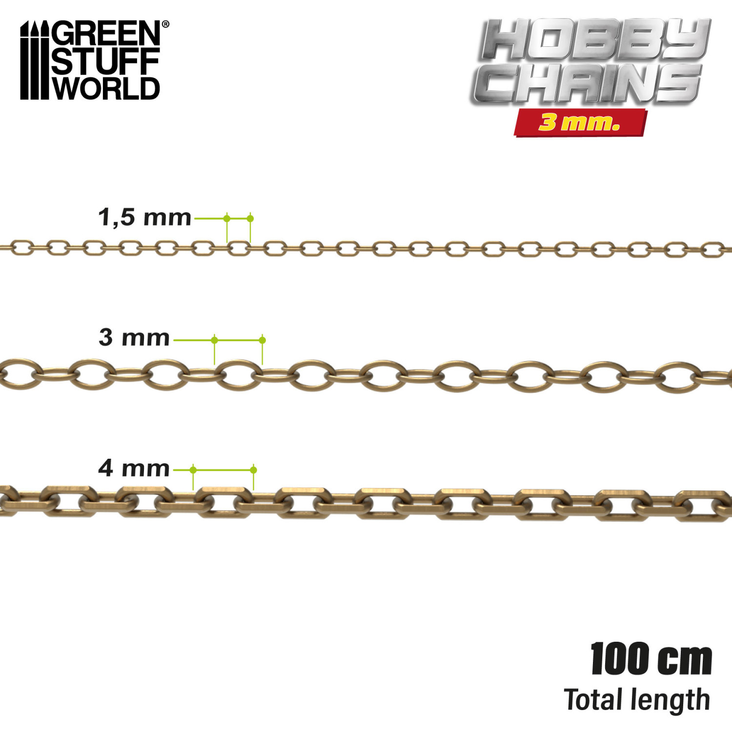Cadena de Modelismo 3 mm | Cadena miniatura 3 mm - GSW