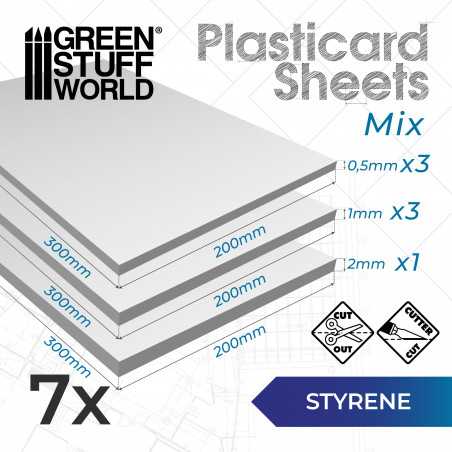 Styrene sheets - Variety pack x7 | Styrene plastic - GSW