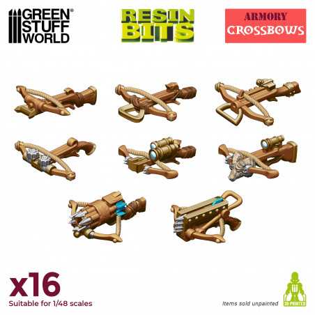 3D printed set - Dwarf Crossbows 1:48 | Dwarf Handguns - GSW