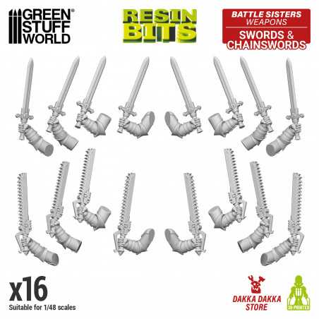 Battle Sisters of Repentance weapons - Swords & Chainswords 1:48 - GSW