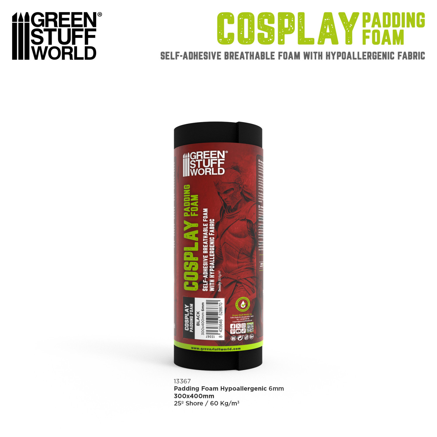 Cosplay padding foam with Fabric - SelfAdhesive 6mm - GSW
