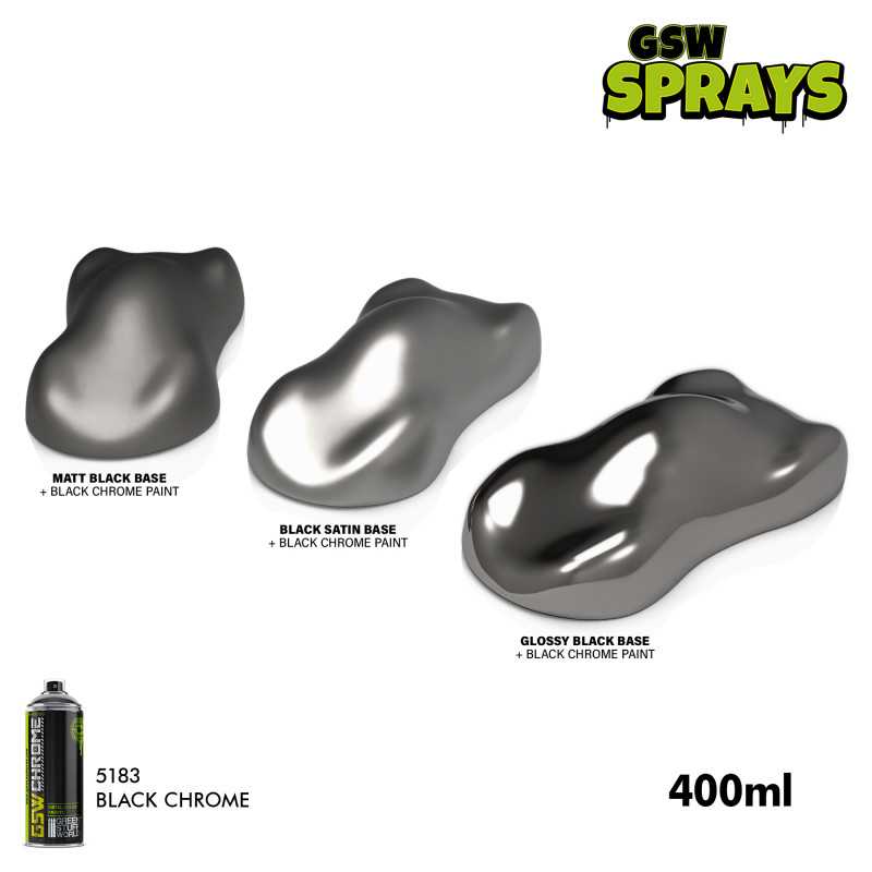 Black chrome spray paint 400ml | Dark chrome spray - GSW