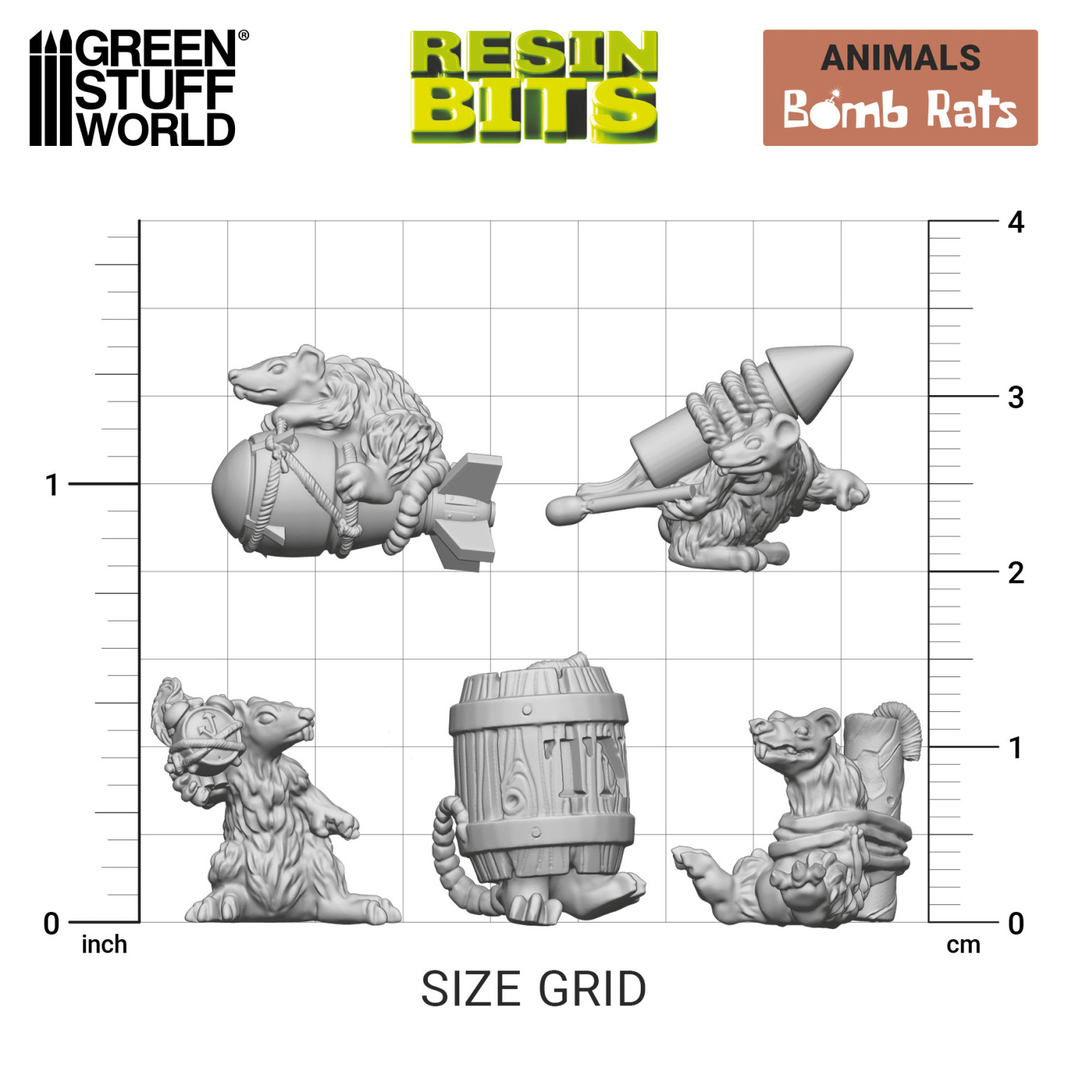 Bomb rats resin set | Rat bombs 1:48 - GSW