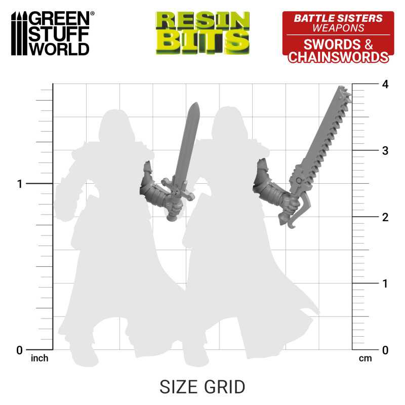Battle Sisters of Repentance weapons - Swords & Chainswords 1:48 - GSW