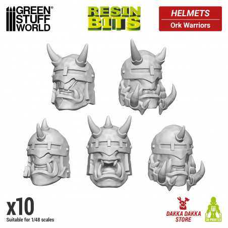 Ork Warrior Heads compatible with Warhammer 1:48 - GSW