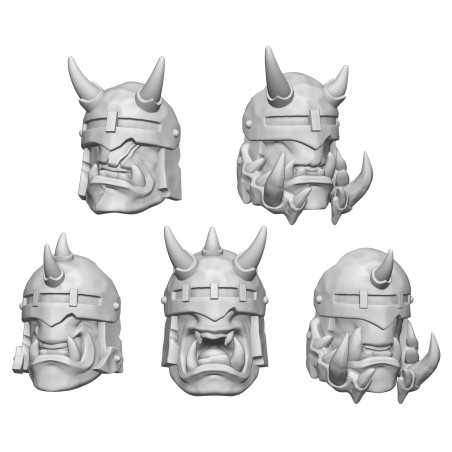 Ork Warrior Heads compatible with Warhammer 1:48 - GSW