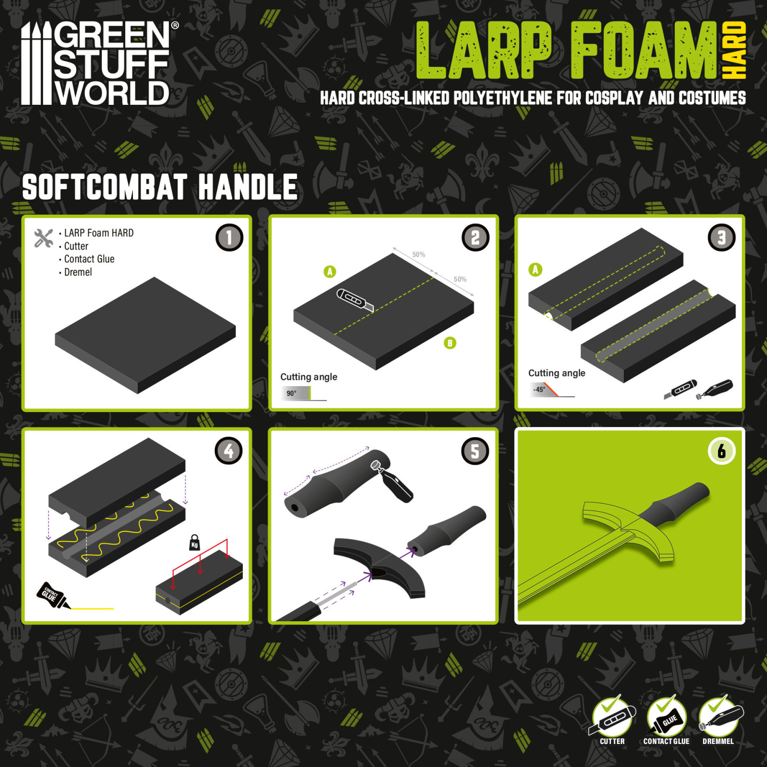 Espuma LARP 20mm para guardas de espadas - GSW