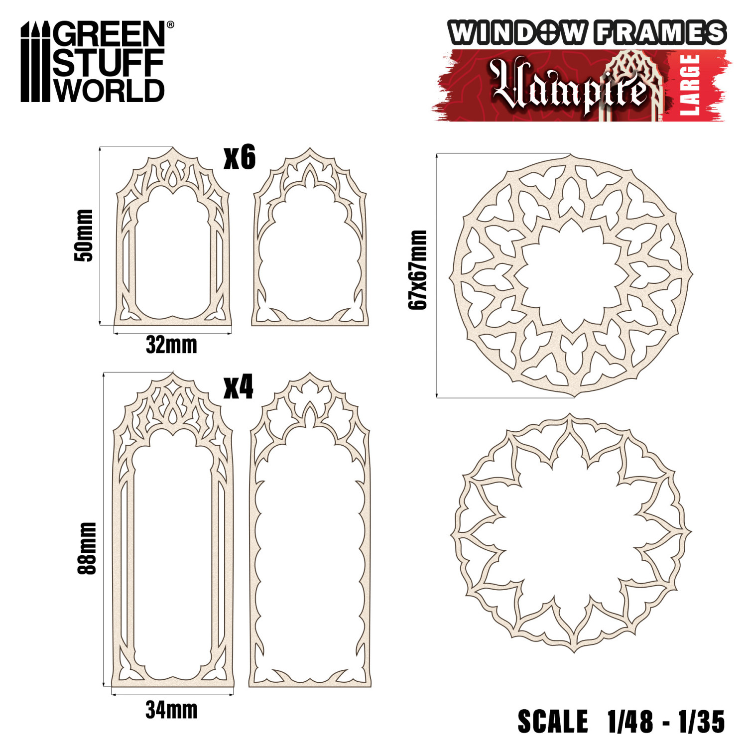 Miniature Vampire Miniature Windows - Large - GSW