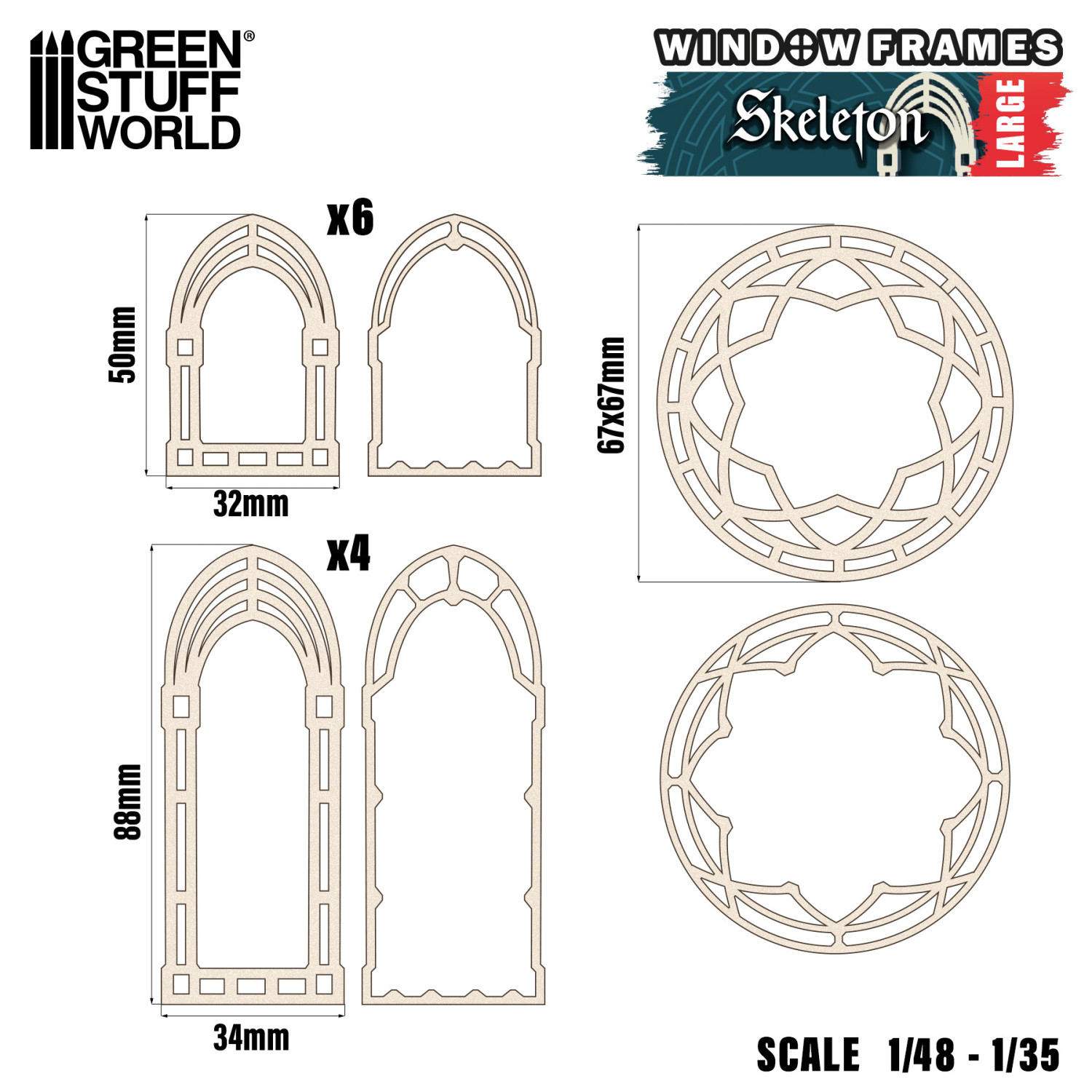 Miniature Skeleton Miniature Windows - Large - GSW