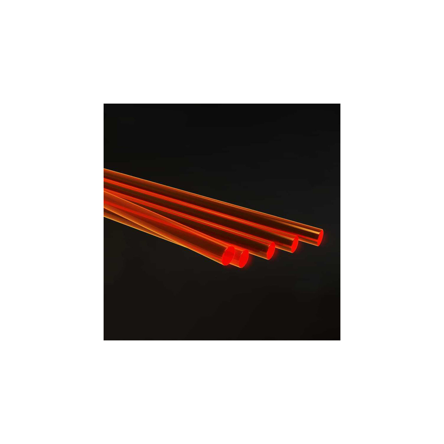 Acrylic Rods - Round 1.6 mm Fluor RED-ORANGE | - GSW