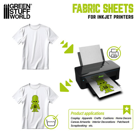 Inkjet Cotton Adhesive Fabric Sheet for crafts and cosplay - GSW
