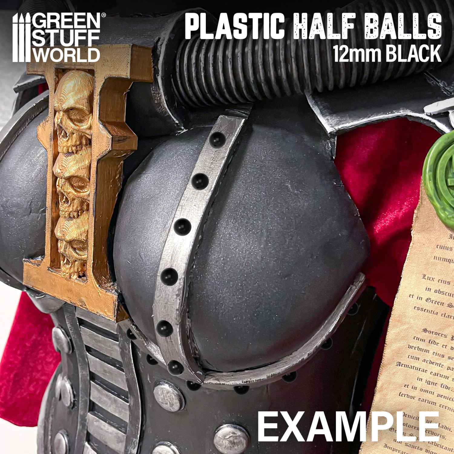 Plastic Half Balls 12mm Black - GSW