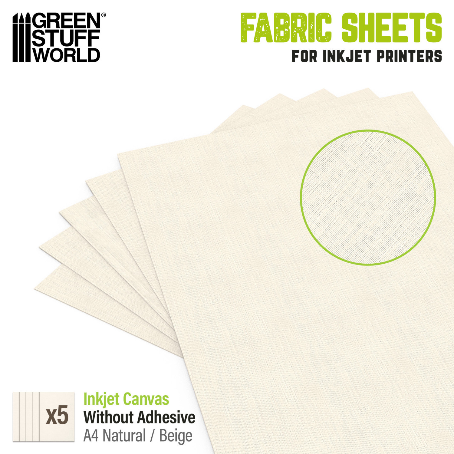 Inkjet Canvas Fabric Sheet for crafts and cosplay - GSW