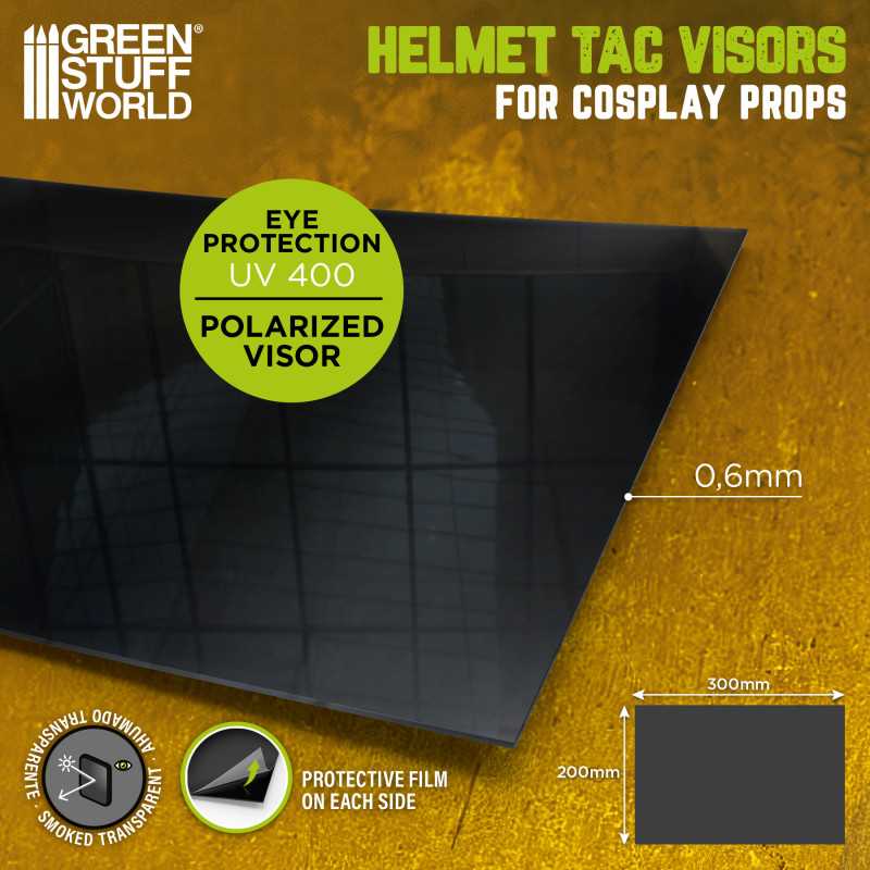 Cosplay Helmet TAC Visor - Smoked black - GSW
