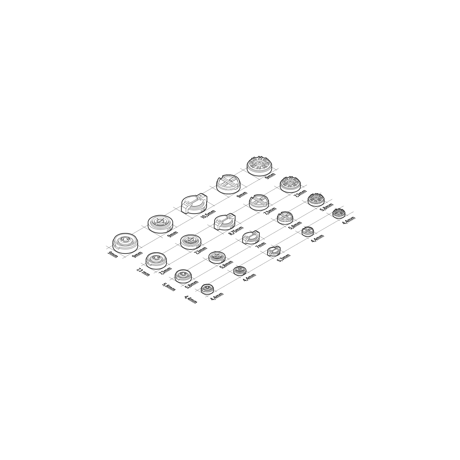 Mecha Detail Parts - Round Detail Panel Assortment - GSW