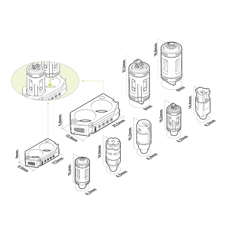 Mecha Detail Parts - Energy Cells | Gundam conversion kit - GSW