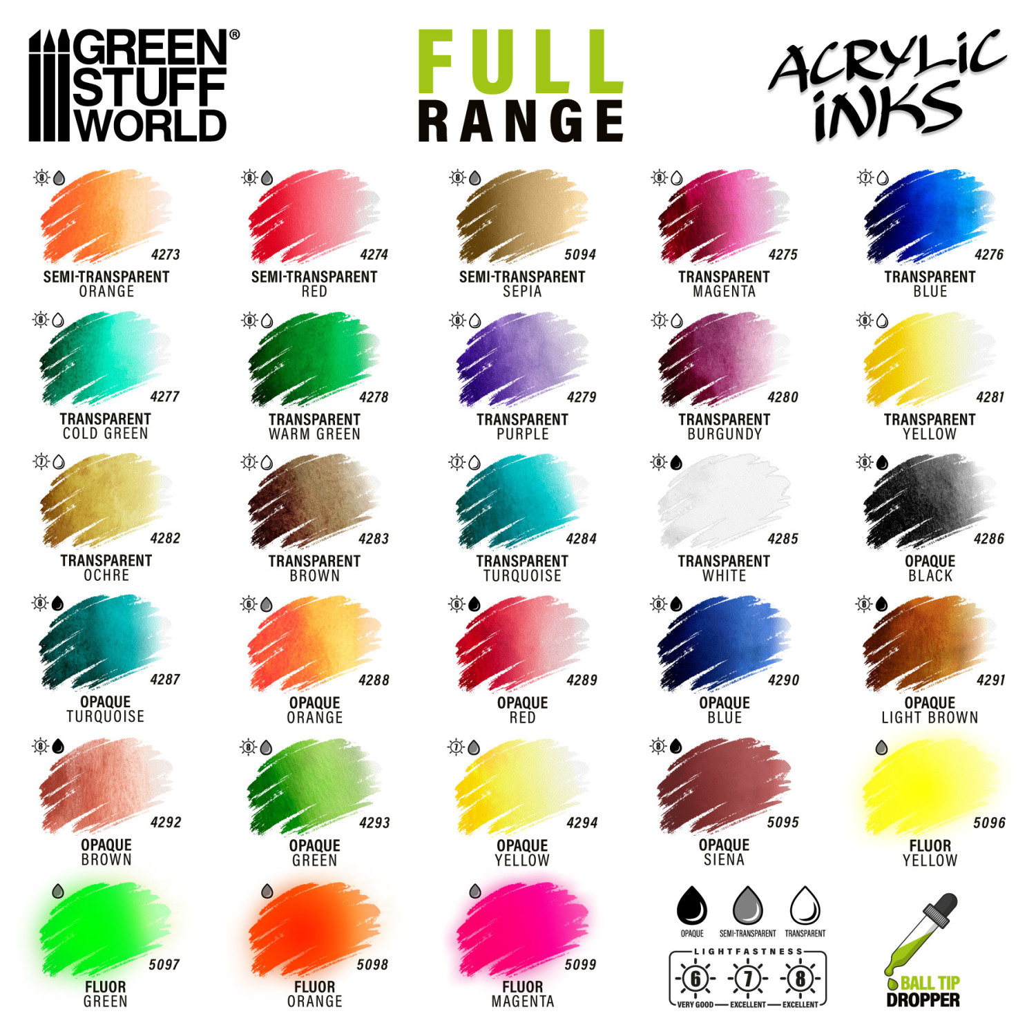 Acrylic Inks Set - Basic Opaque (x4) - GSW