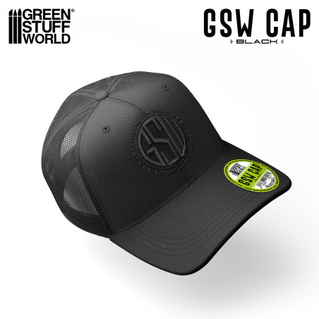GSW Black Trucker Cap | GSW Black Mesh Back Cap - GSW