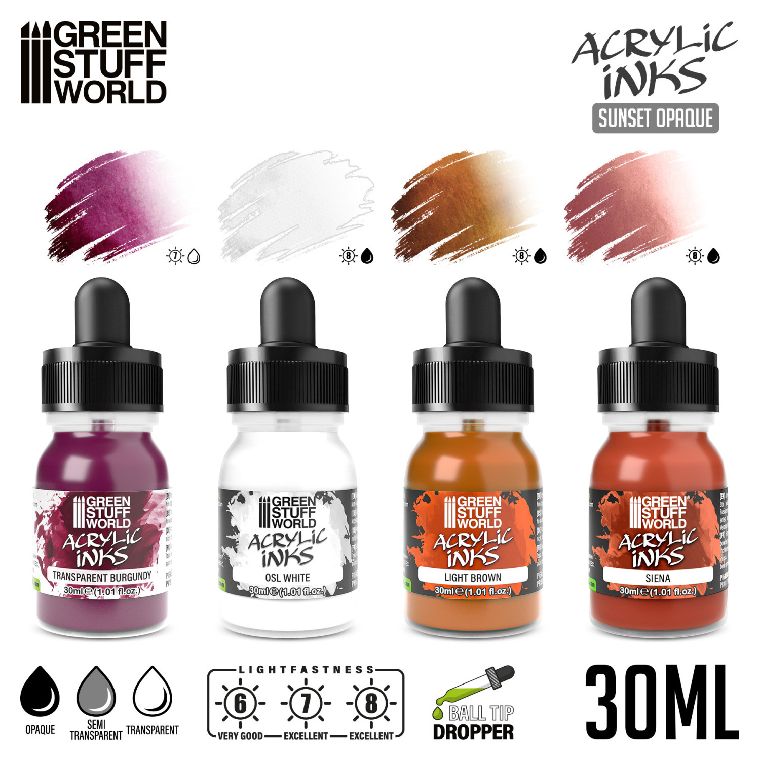 Acrylic Inks Set - Sunset Opaque (x4) - GSW