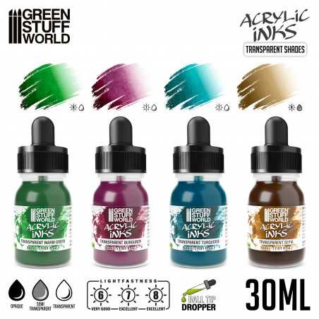 Acrylic Inks Set - Transparent Shades (x4) - GSW
