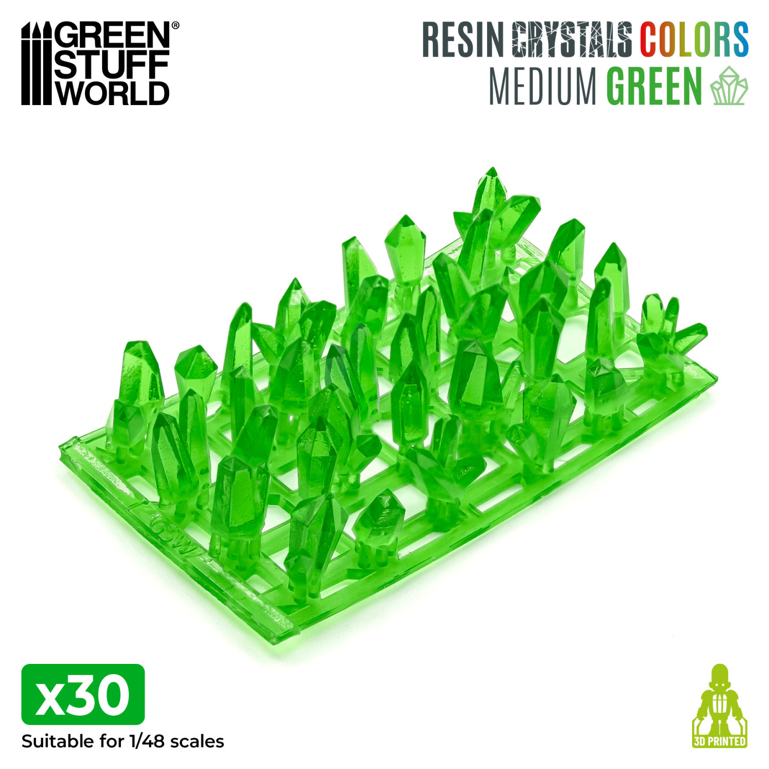 GREEN Resin Crystals - Medium | - GSW