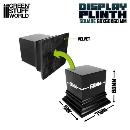Square Top Display Plinth 6x6 cm - Black | - GSW