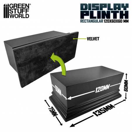 Rectangular Top Display Plinth 12x6cm - Black | - GSW