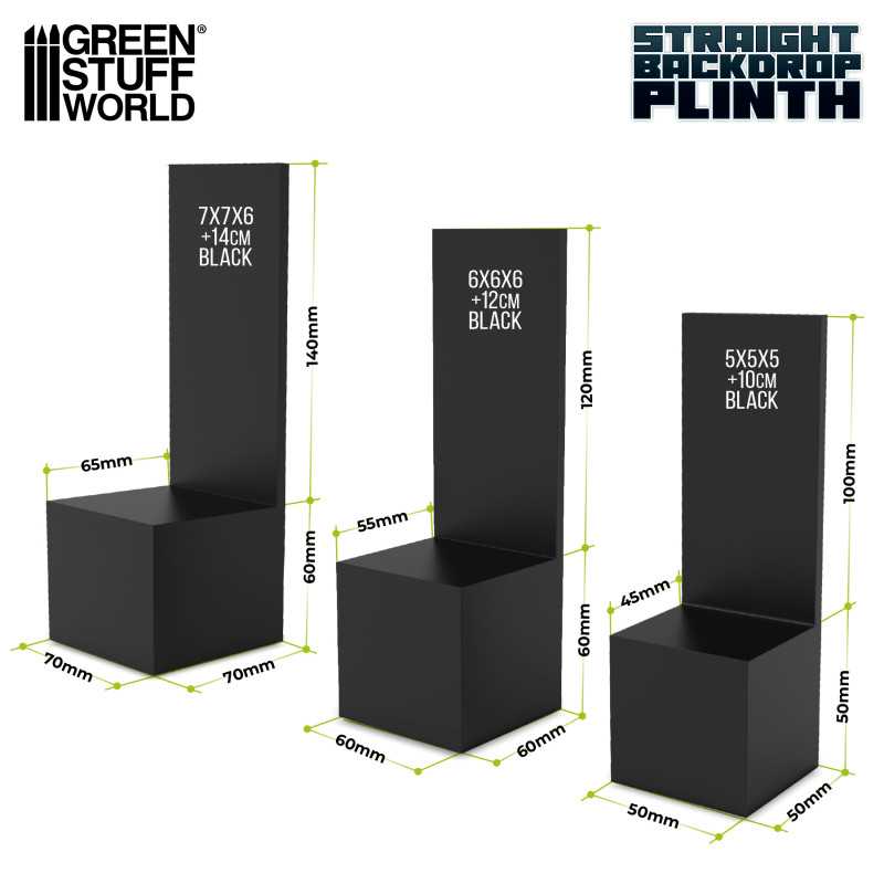 Straight Backdrop Plinths 5x5x5cm Black | - GSW