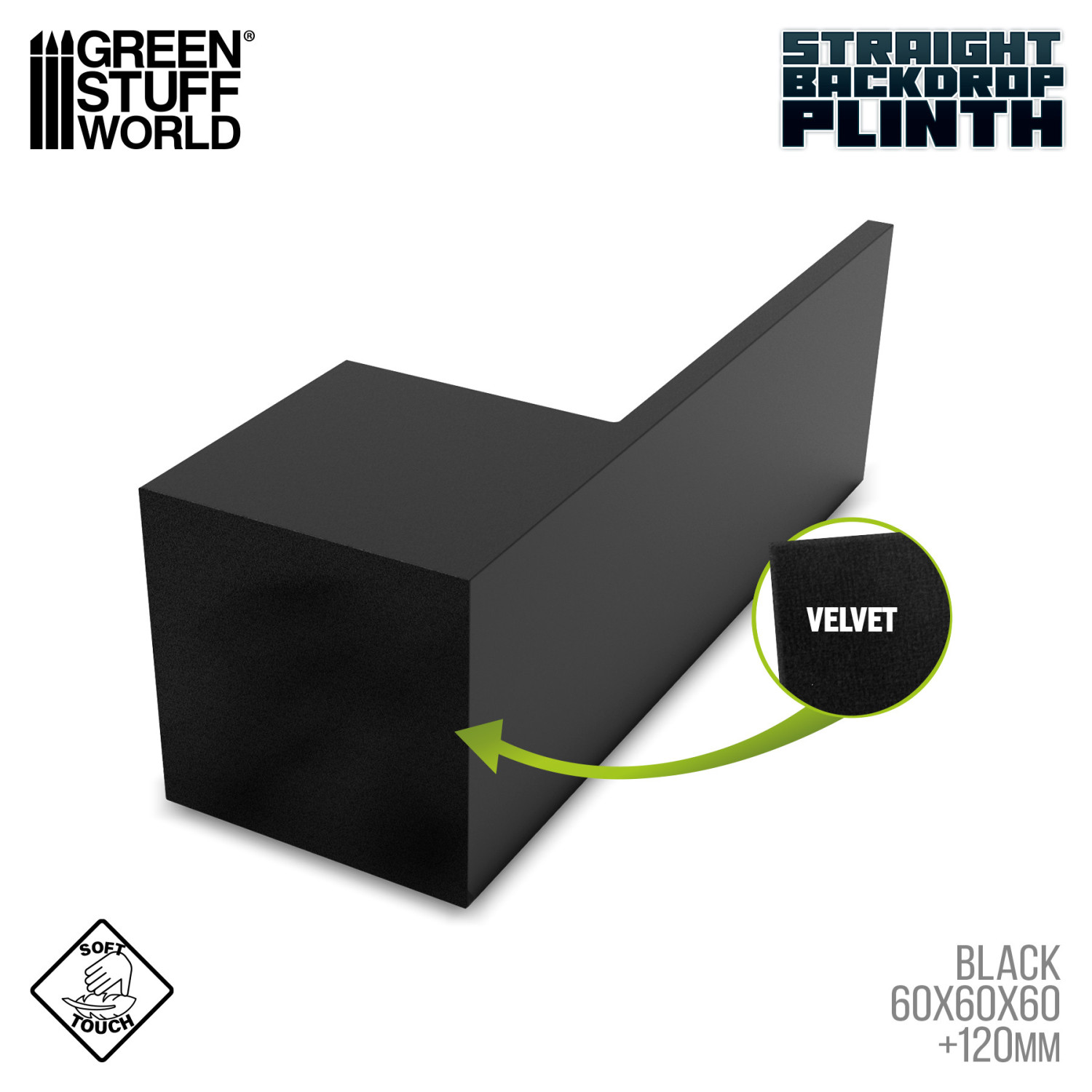Straight Backdrop Plinths 6x6x6cm Black | - GSW
