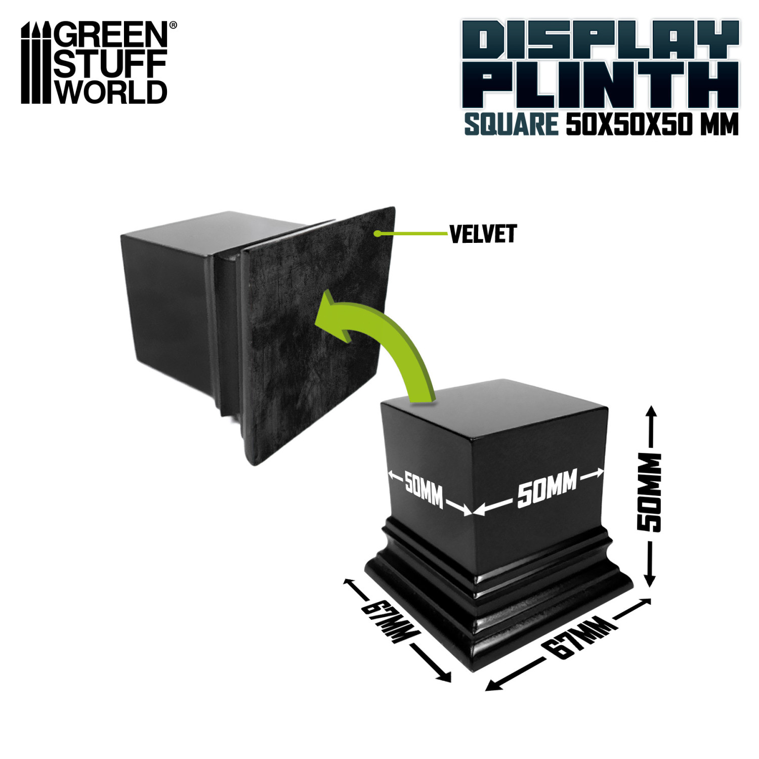 Square Top Display Plinth 5x5 cm - Black | - GSW