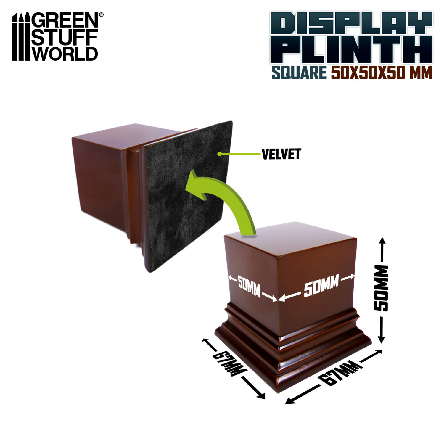 Square Top Display Plinth 5x5 cm - Hazelnut Brown | - GSW