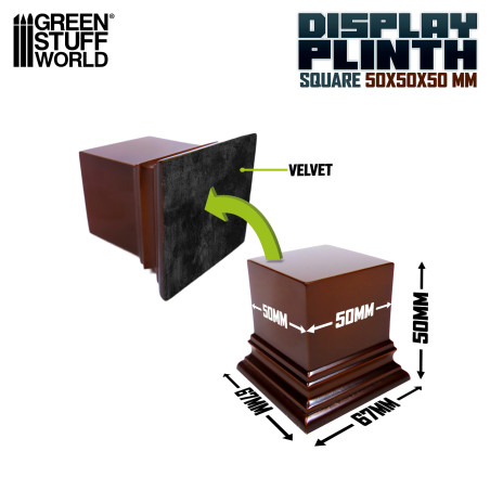 Square Top Display Plinth 5x5 cm - Hazelnut Brown | - GSW