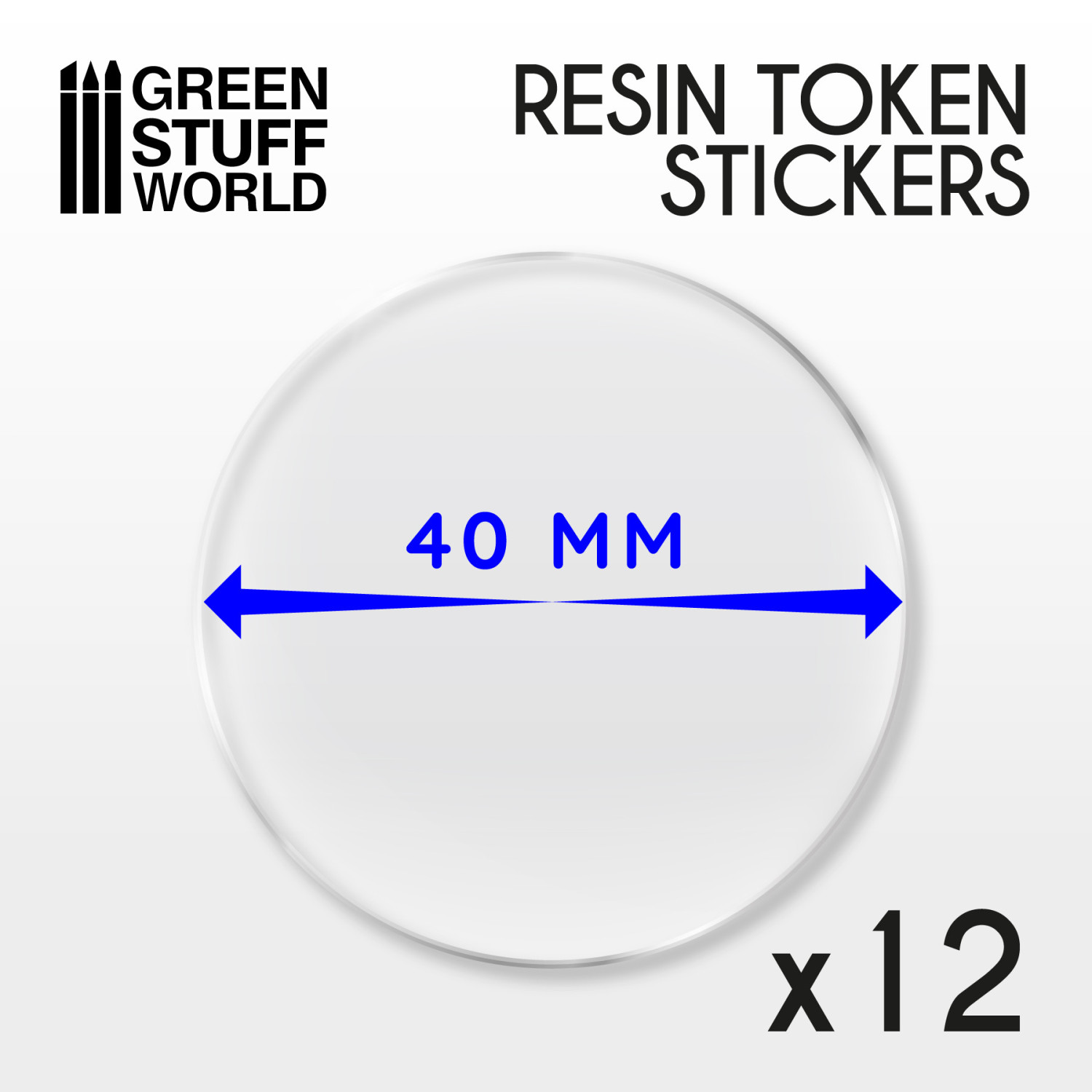 12x Resin Token Stickers 40mm | - GSW