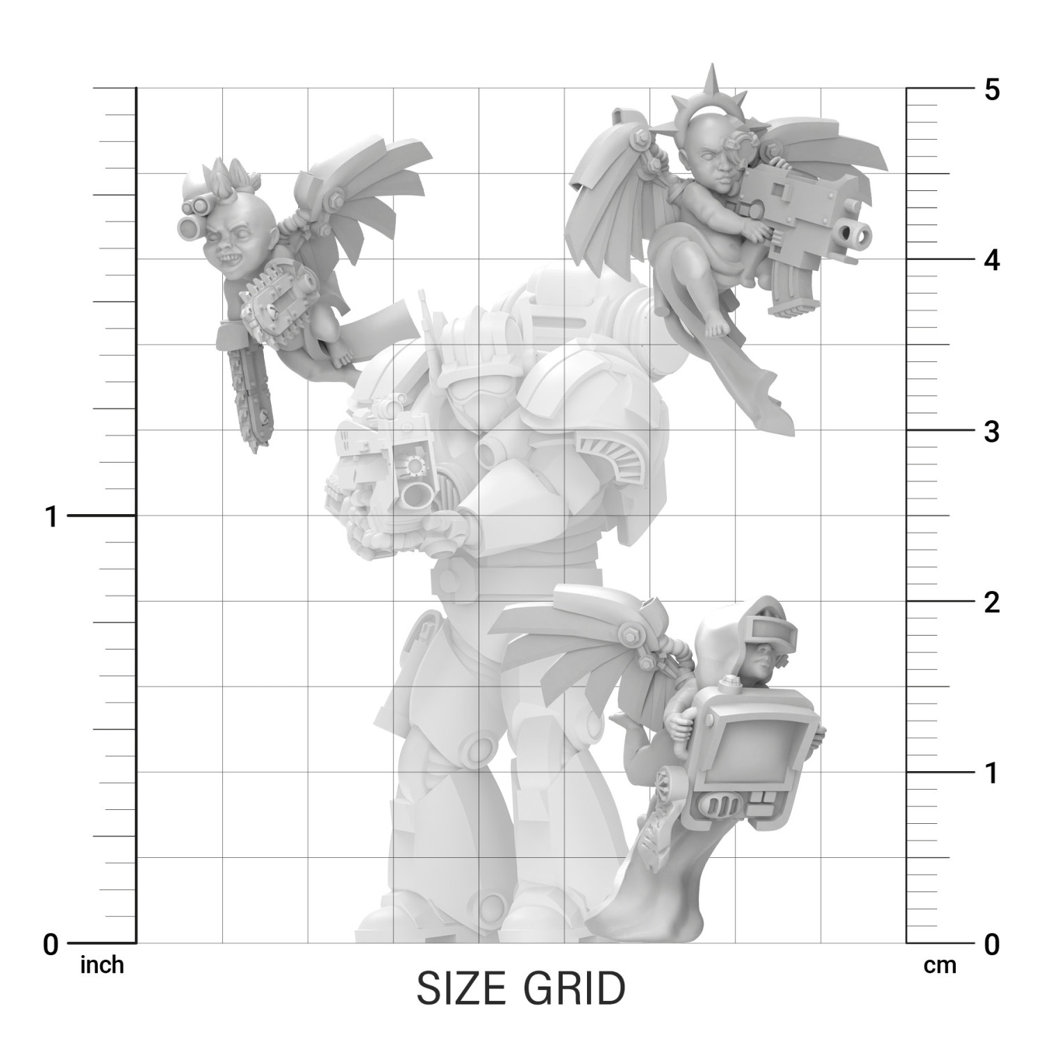 Cherubs 40k - Cyber Cherubs Servitors 1:48 compatible Warhammer - GSW