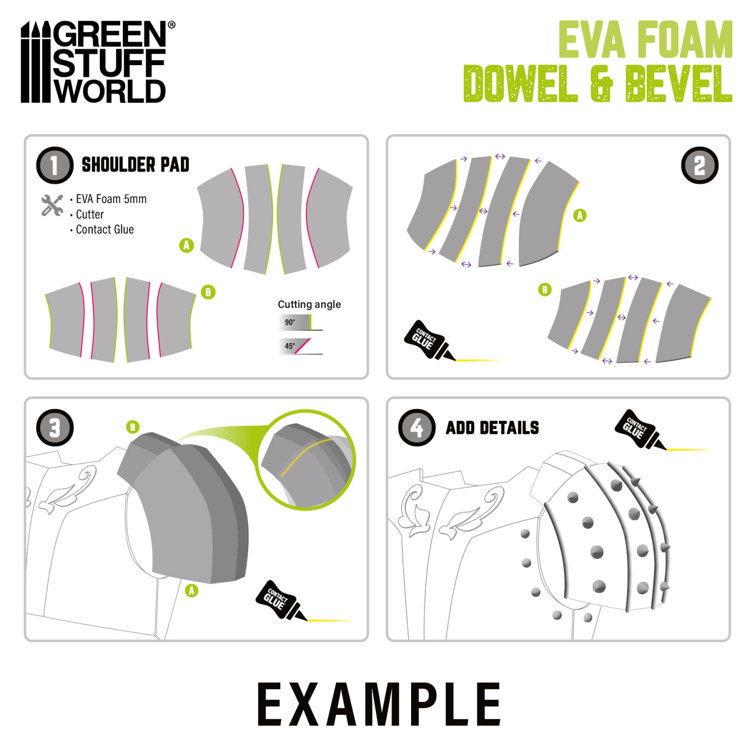 EVA foam bevels Triangle 8 mm | EVA foam Triangle bevel - GSW