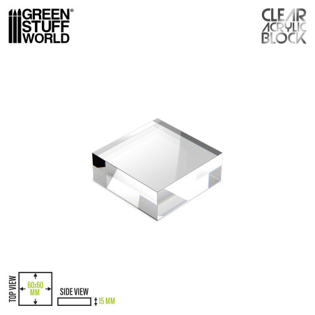 Acrylic Display Block 60x60x15mm | Solid Acrylic Block - GSW