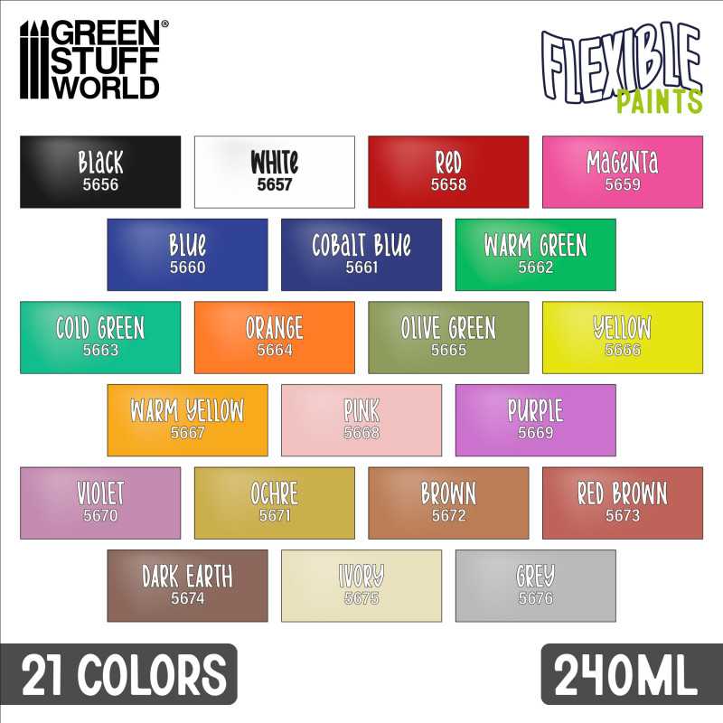 Pintura Flexible Verde Cálido 240ml - GSW