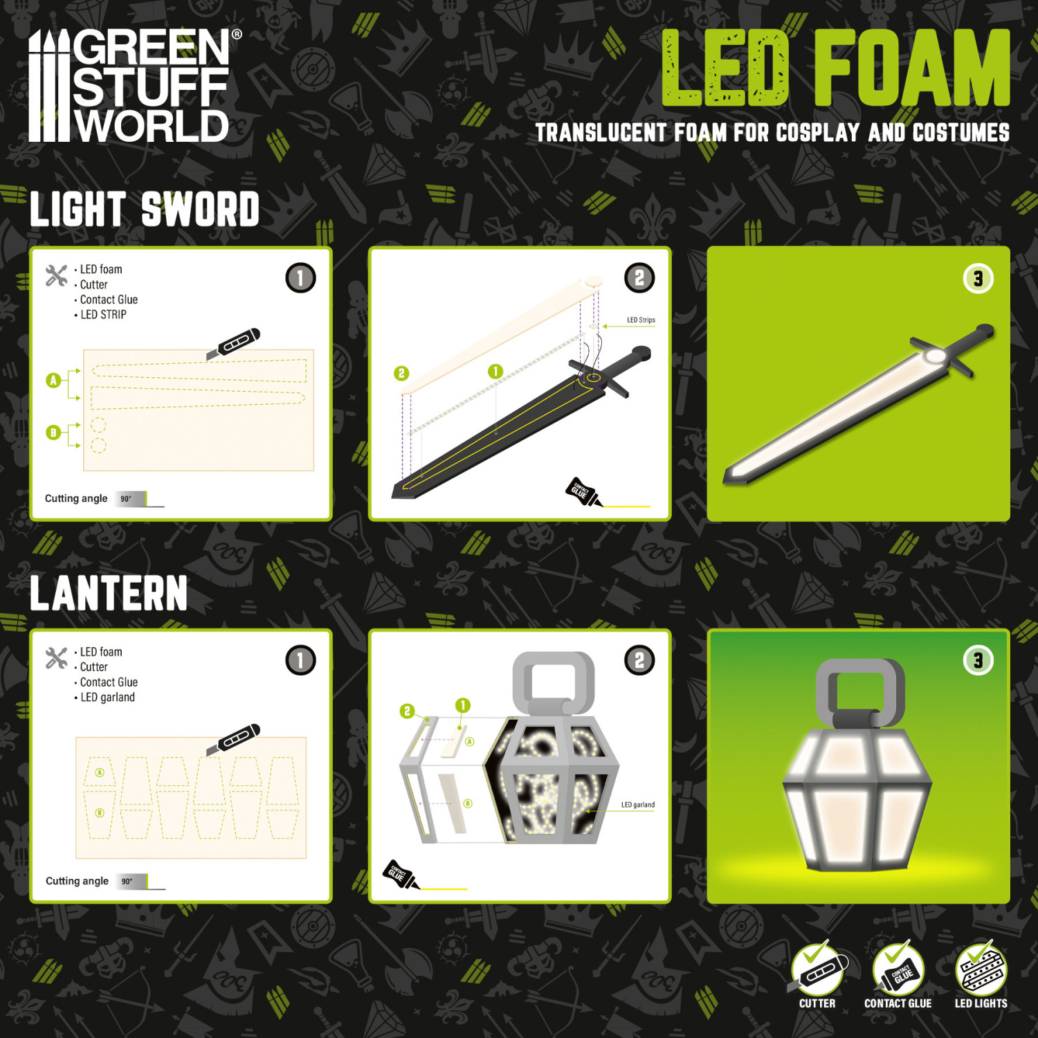 LED foam 2mm Medium for Cosplay | The best LED Foam - GSW