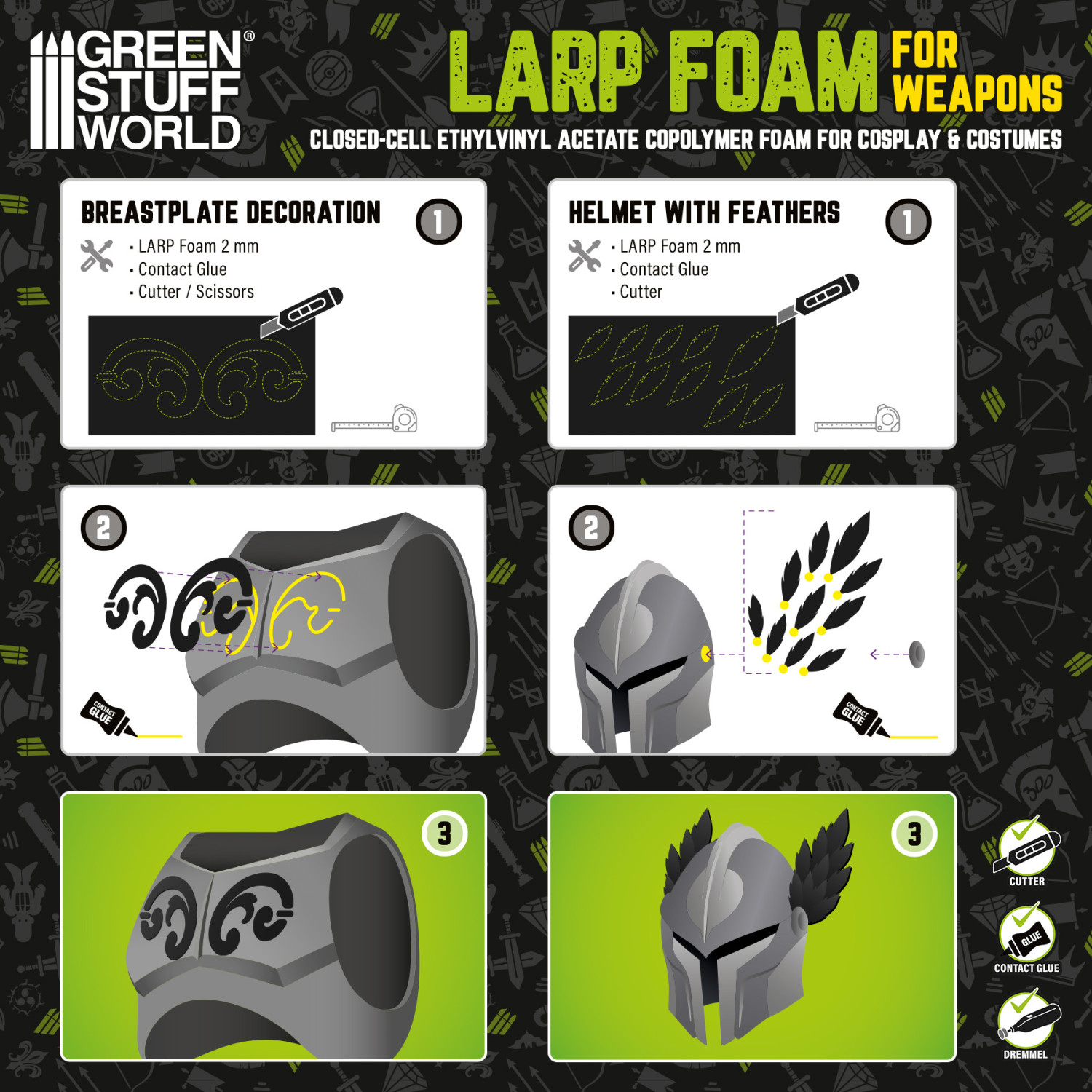 Soft LARP Foam 2mm for Sword blades - GSW