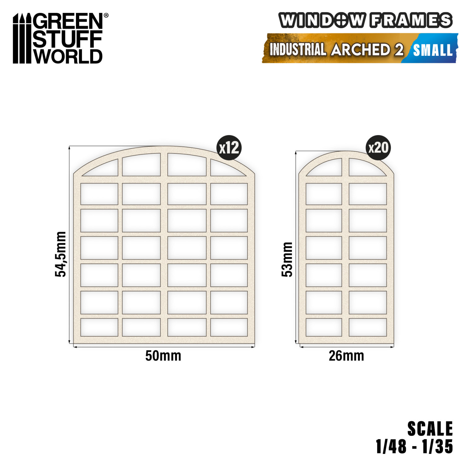 Industrial Arched Miniature Windows - Small (type 2) - GSW