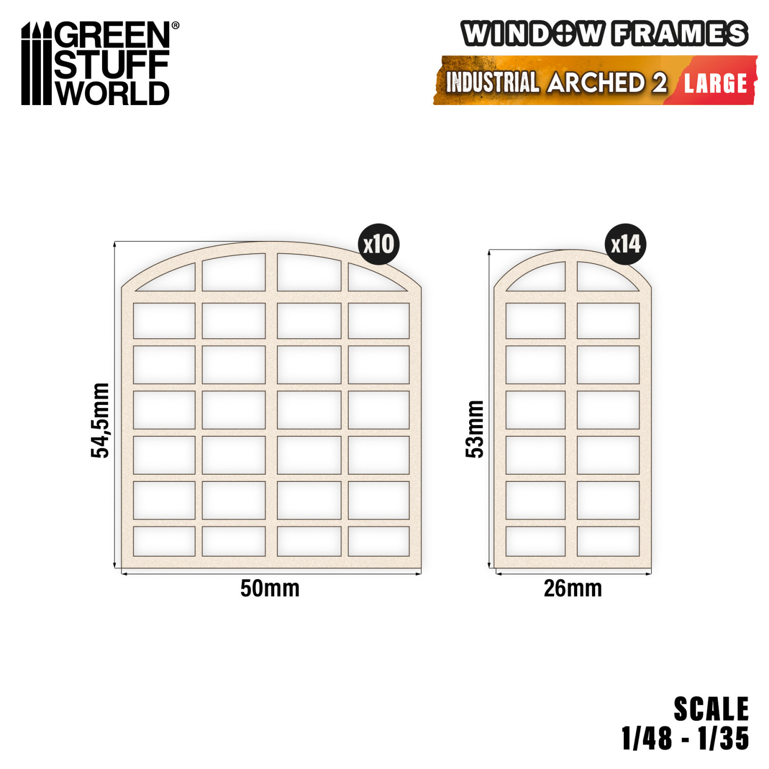 Industrial Arched Miniature Windows - Large (type 2) - GSW