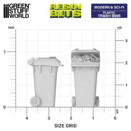 Plastic Trash Bins 1:48 | Trash Can with Wheels - GSW