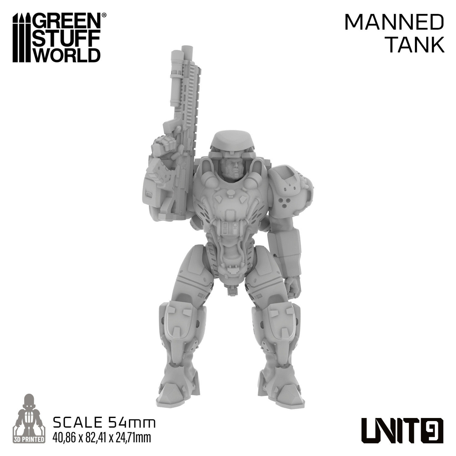 Cyberpunk Unit 9 Figures - Manned Tank 54mm - GSW