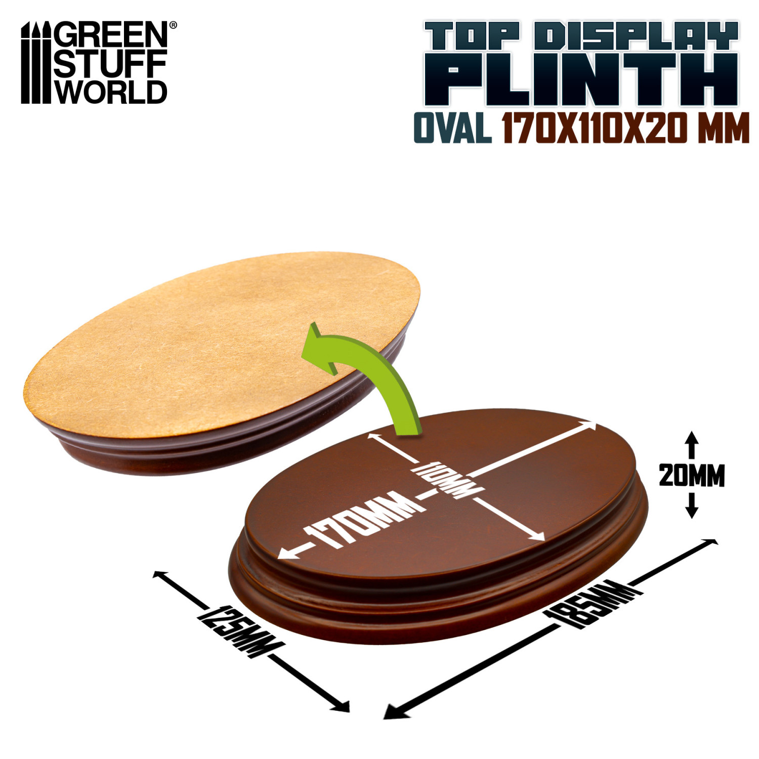 Oval Display Plinth Hazelnut Brown 17x11 cm | - GSW