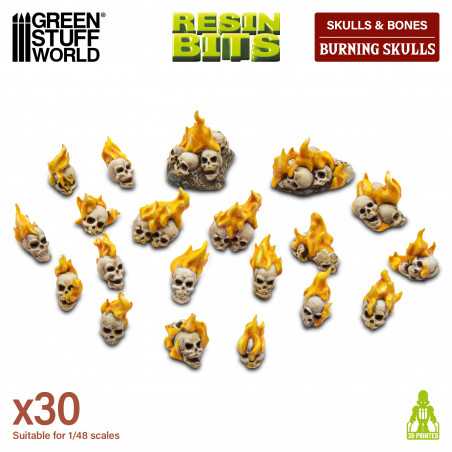 Resin Burning Skulls | Flaming Resin Skulls - GSW