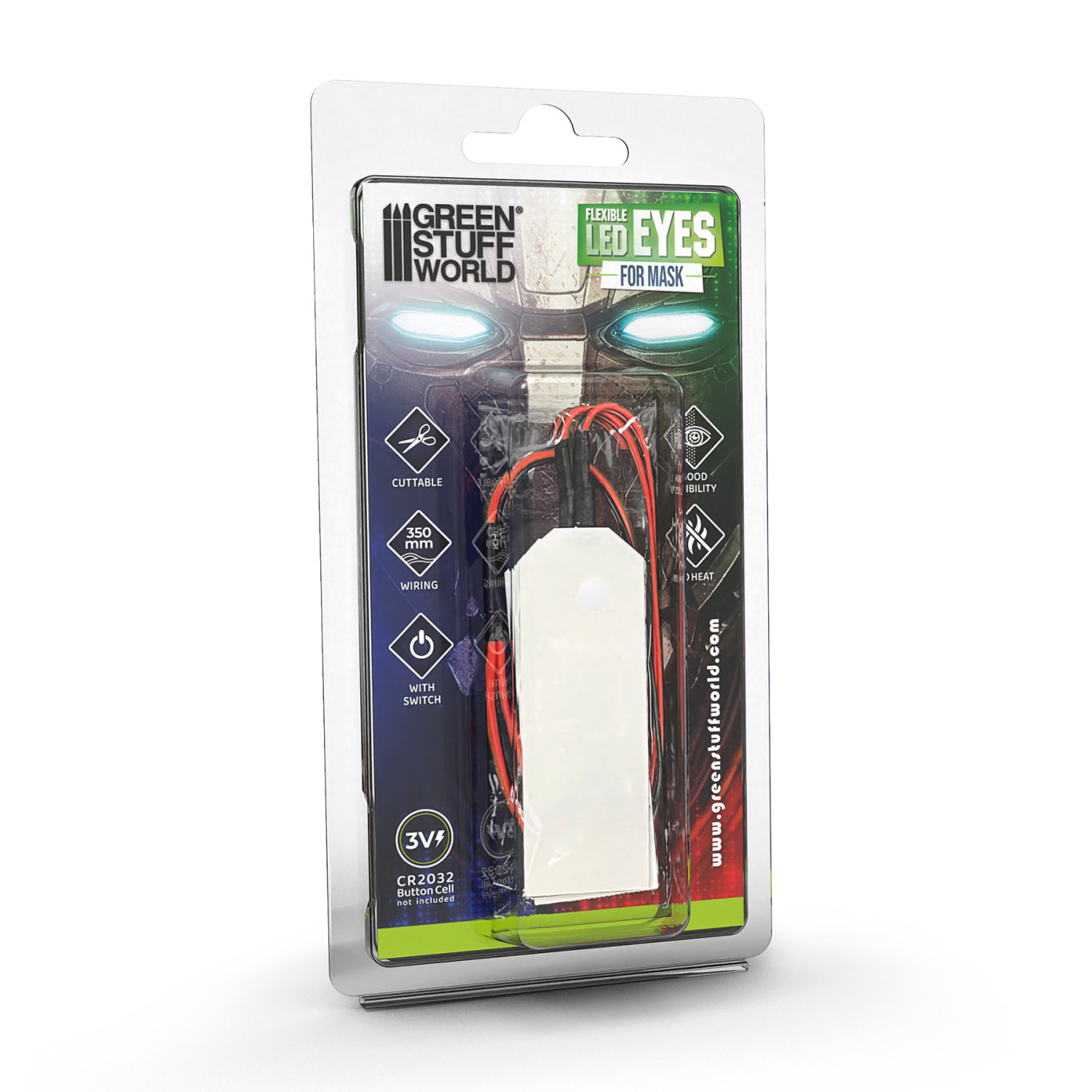 Yeux LED flexibles cosplay pour masque - Blanc - GSW