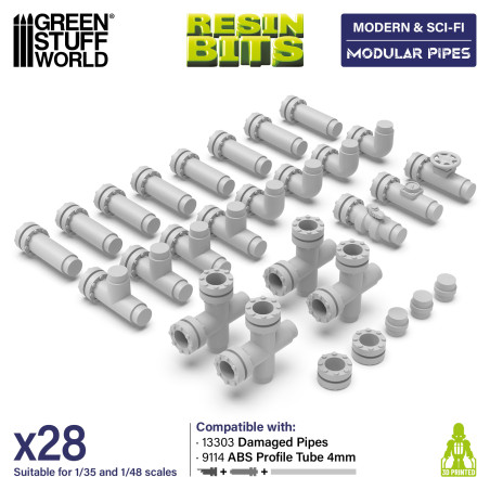 Modular pipes for dioramas 1:48-1:35 - GSW
