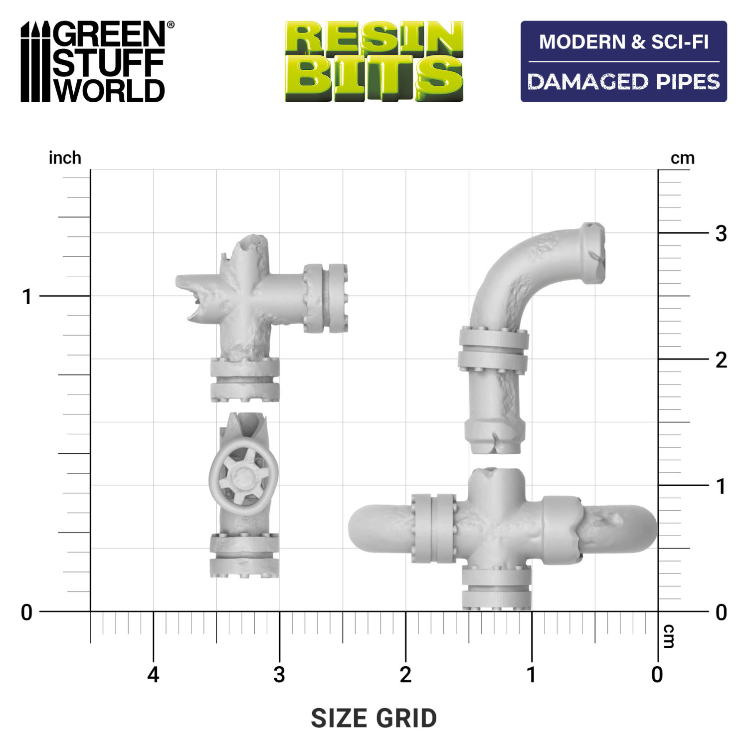 Damaged Pipes for dioramas 1:48-1:35 - GSW